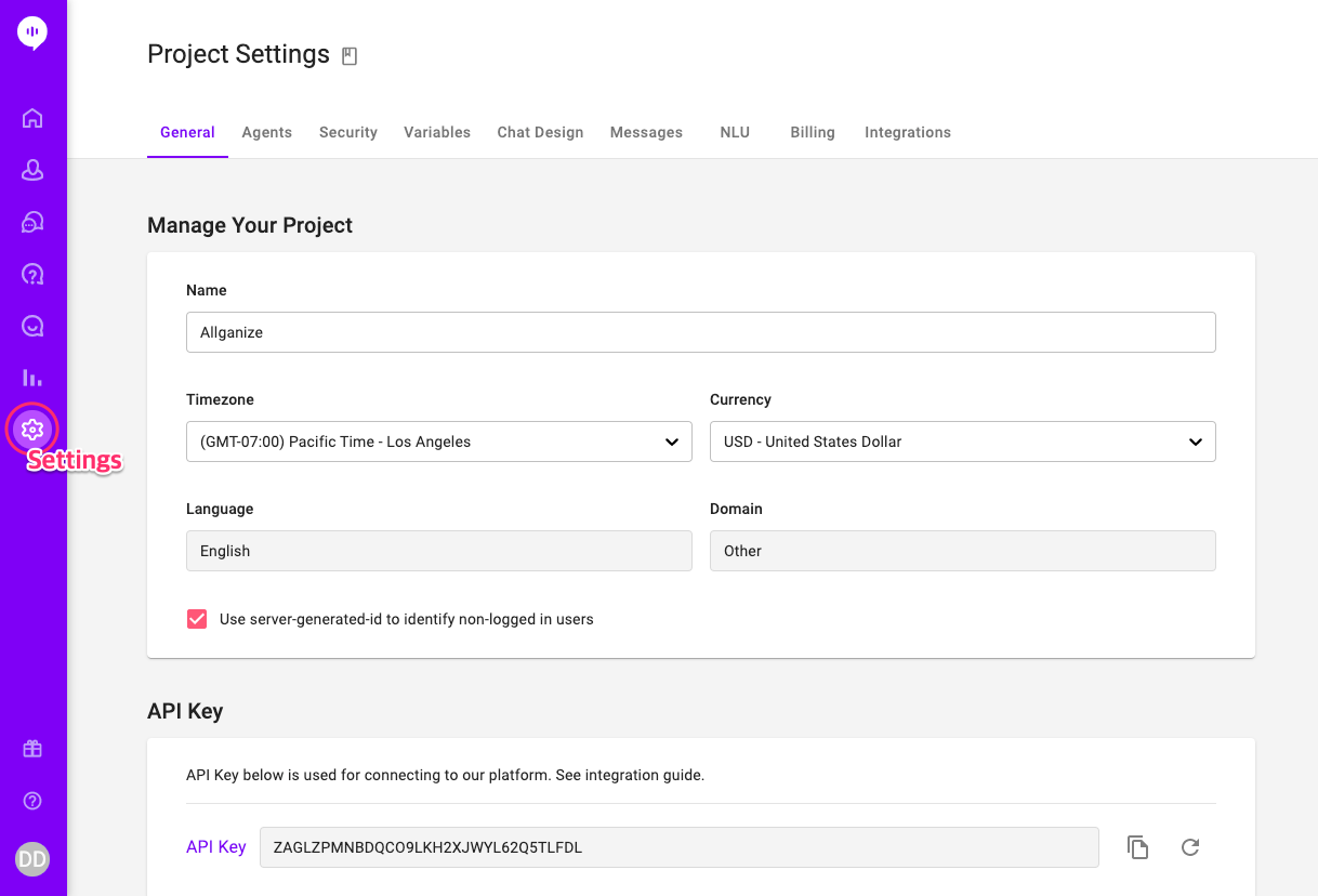 Settings_Dashboard1 – Allganize