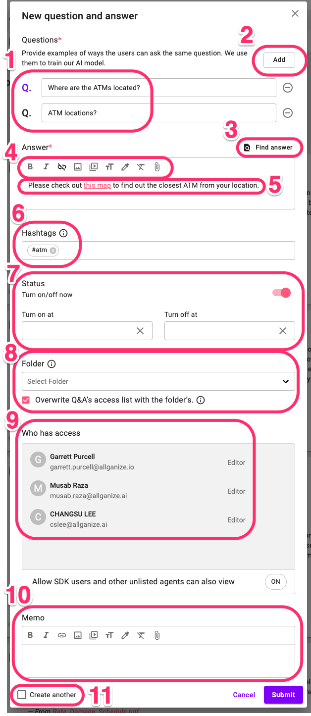 Q A Database Allganize