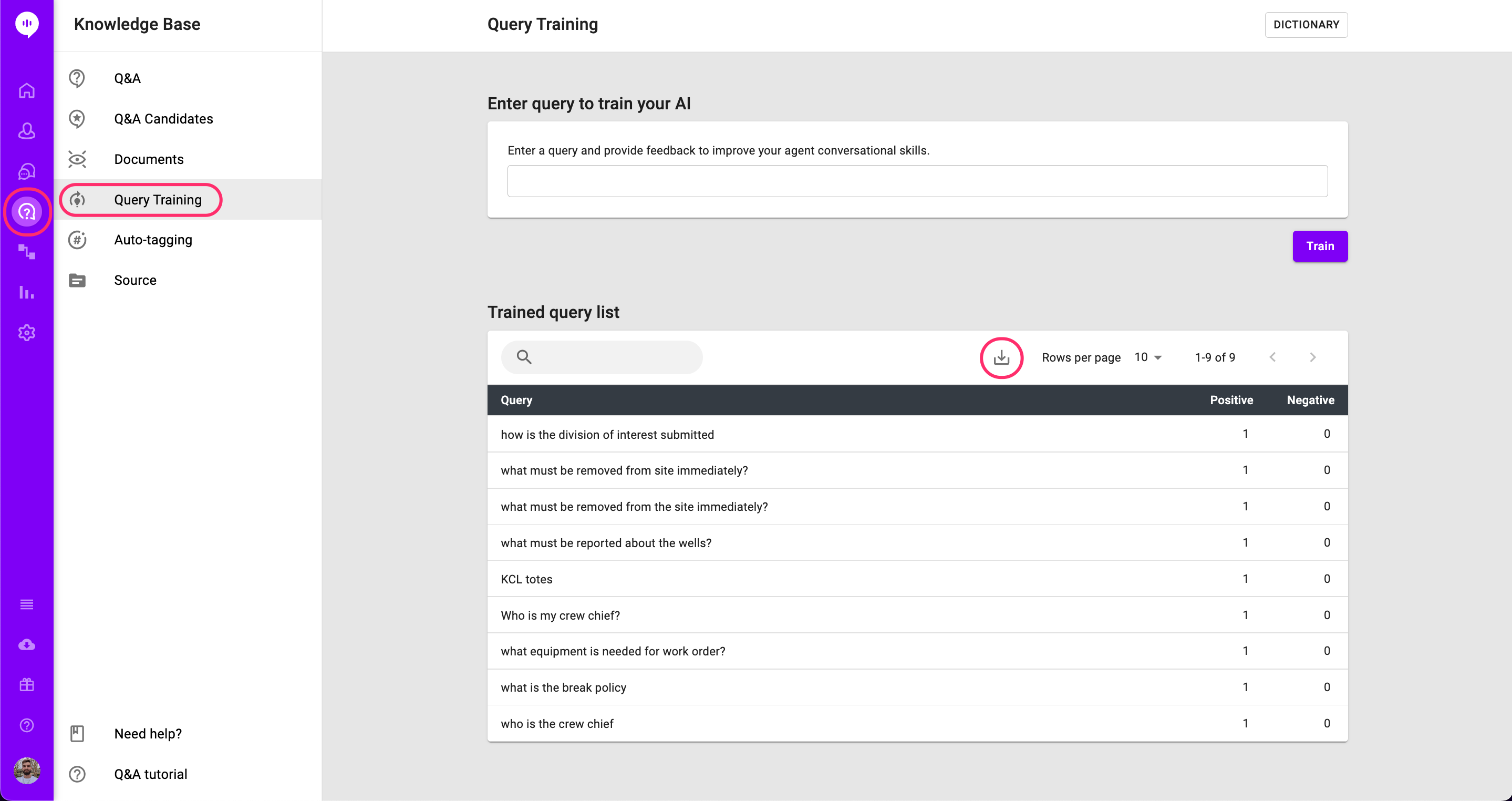 View and Download Histories – Allganize