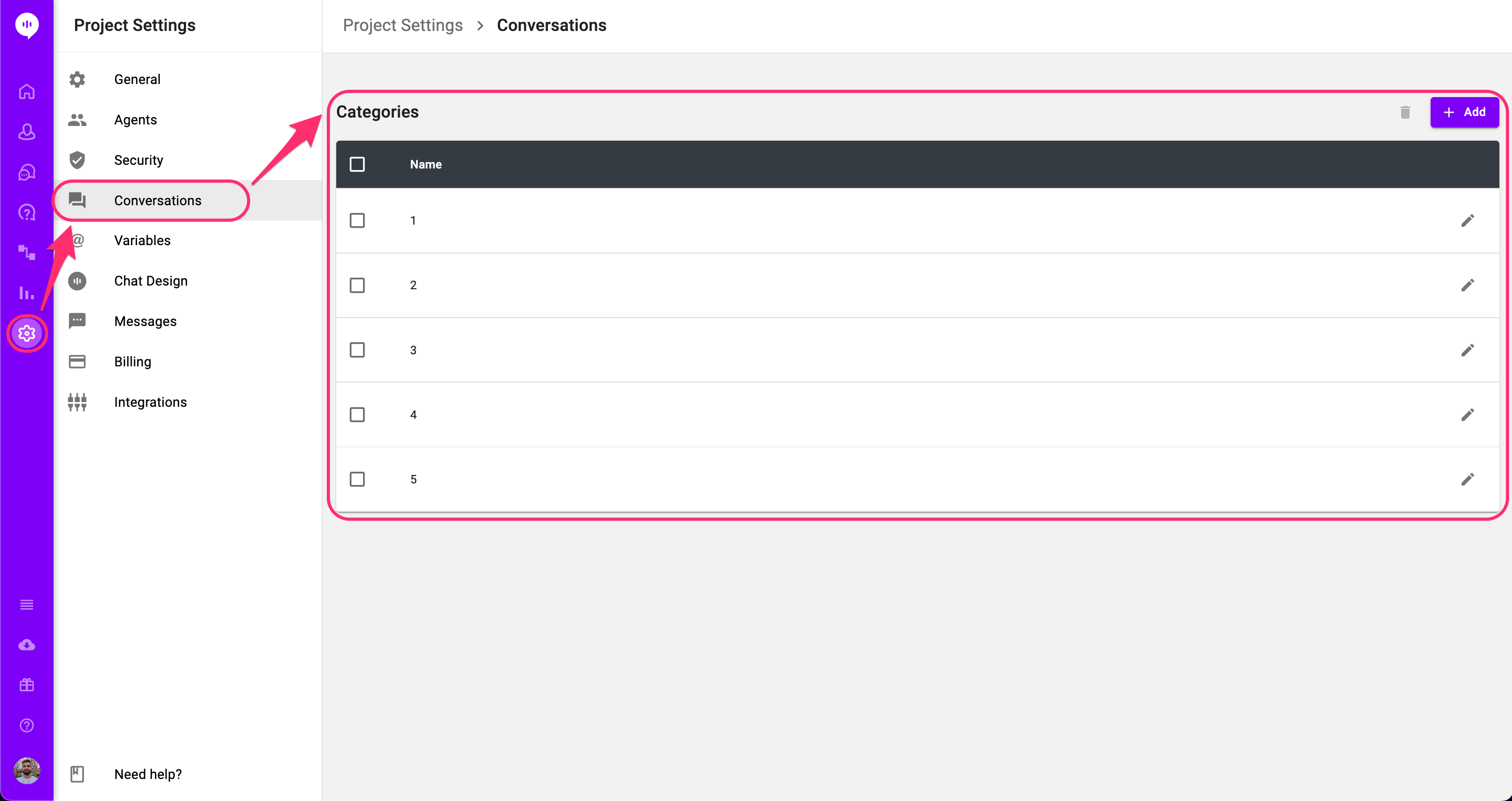 Categorize Conversations – Allganize